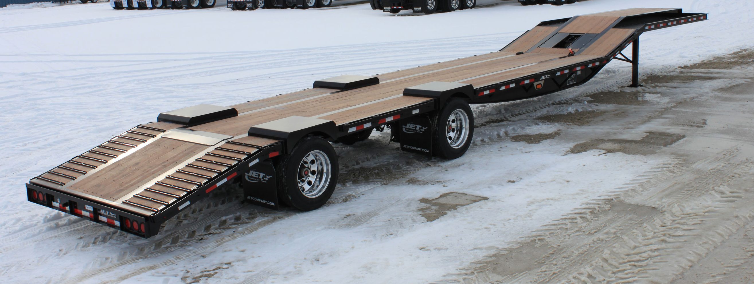 Drop-Deck-Trailer-Steel-Slant-Neck-Black-with-Beavertail-and-various ...