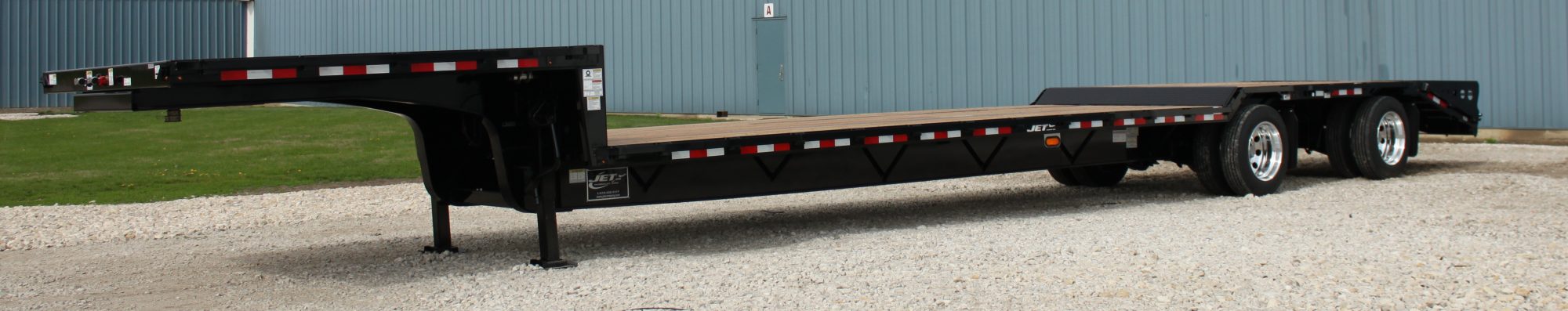 Double-Drop-Deck-Trailer-Steel-Black-Tandem-Spread-Axle - Jet Co Trailers