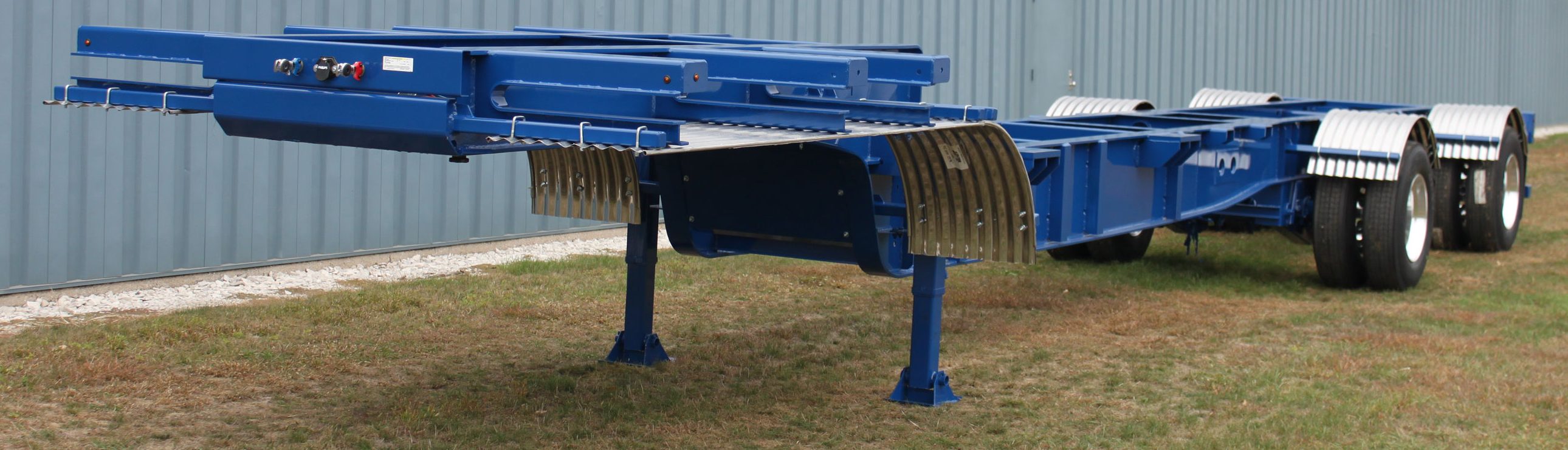 Blue-Nitrogen-Drop-Deck-Chassis-Trailer - Jet Co Trailers