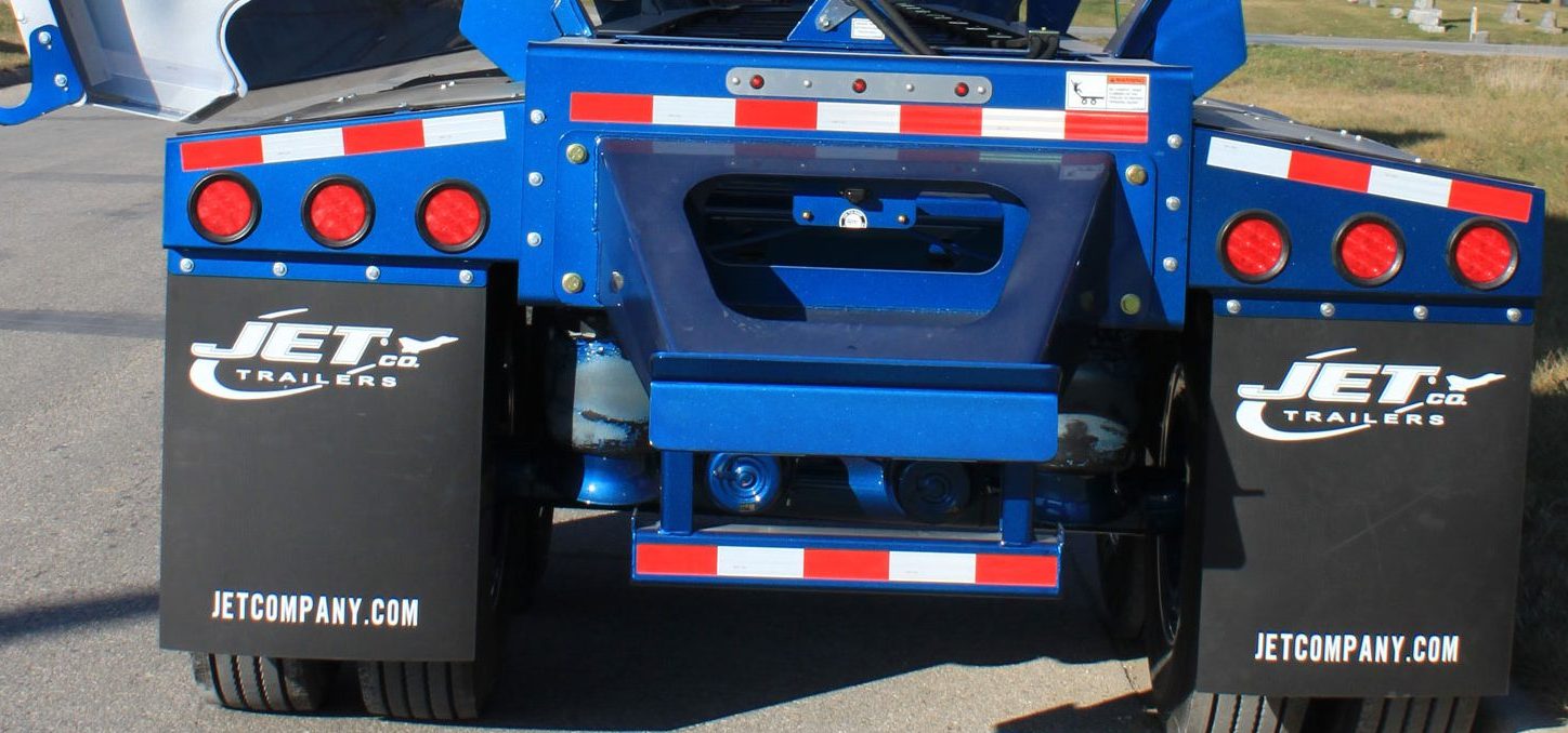 Side-Dump-Trailer-34-foot-Silver-Tub-Blue-Tandem-Axle-Chassis-end-view ...